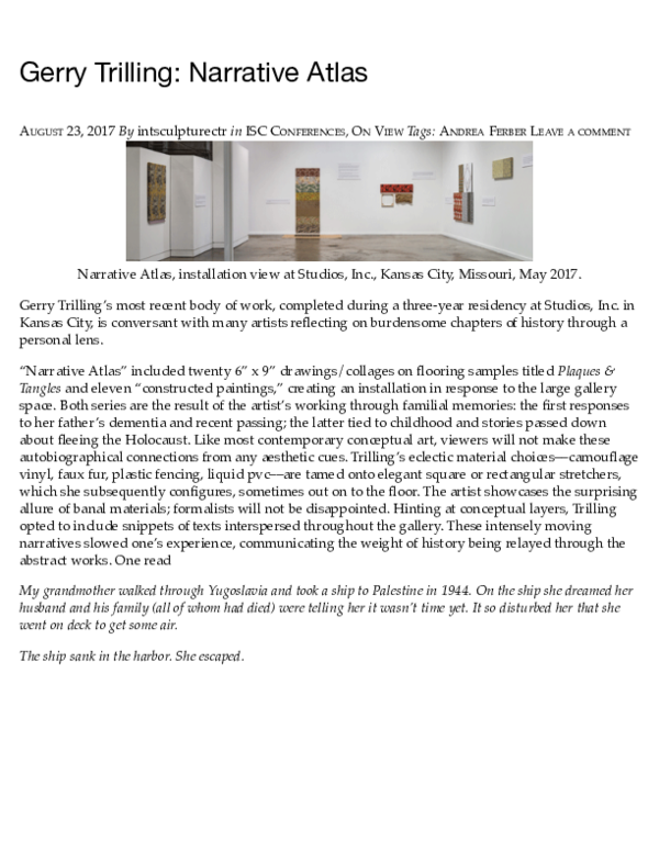 (PDF) Gerry Trilling: Narrative Atlas