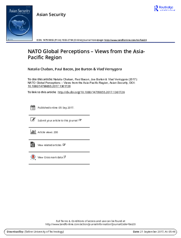 (PDF) NATO Global Perceptions – Views from the Asia- Pacific Region