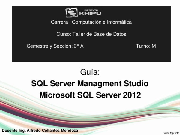 (PDF) Guia II SQLServer2012 2da Parte | nicjhon XQ - Academia.edu