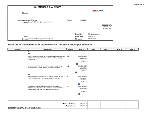 (PDF) Página 1 de 14 PROGRAMA DE EROGACIONES DE LA EJECUCION GENERAL DE ...