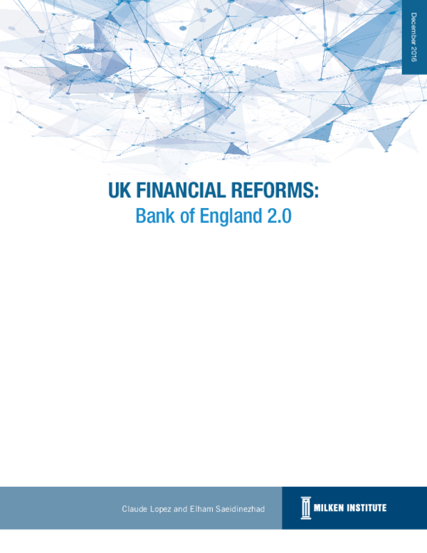 (PDF) UK FINANCIAL REFORMS: Bank of England 2.0