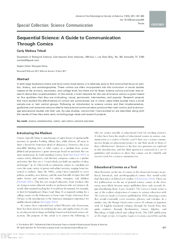 (PDF) Sequential Science: A Guide to Communication Through Comics