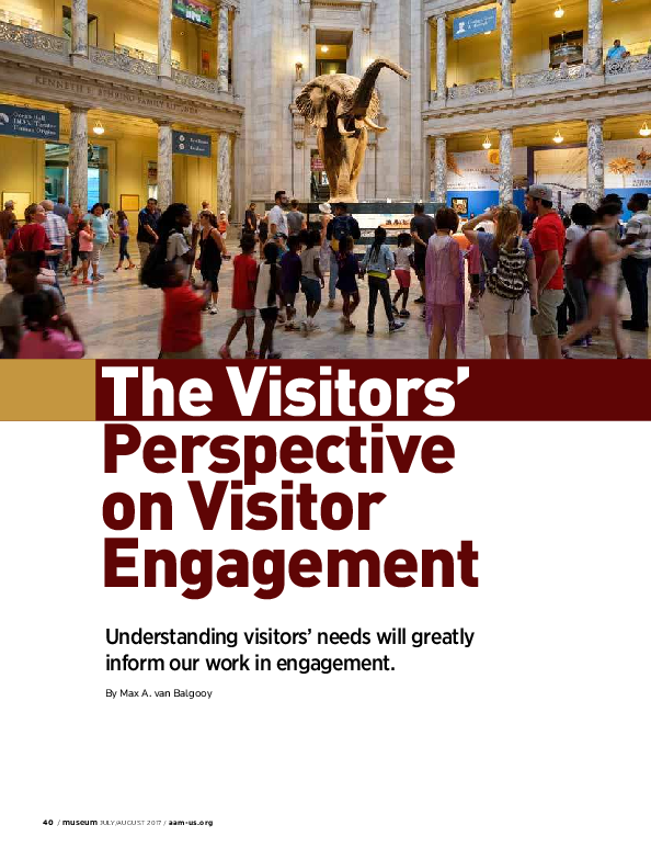 (PDF) The Visitors' Perspective on Visitor Engagement