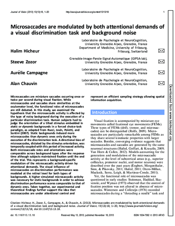 (PDF) Microsaccades are modulated by both attentional demands of a visual discrimination task ...