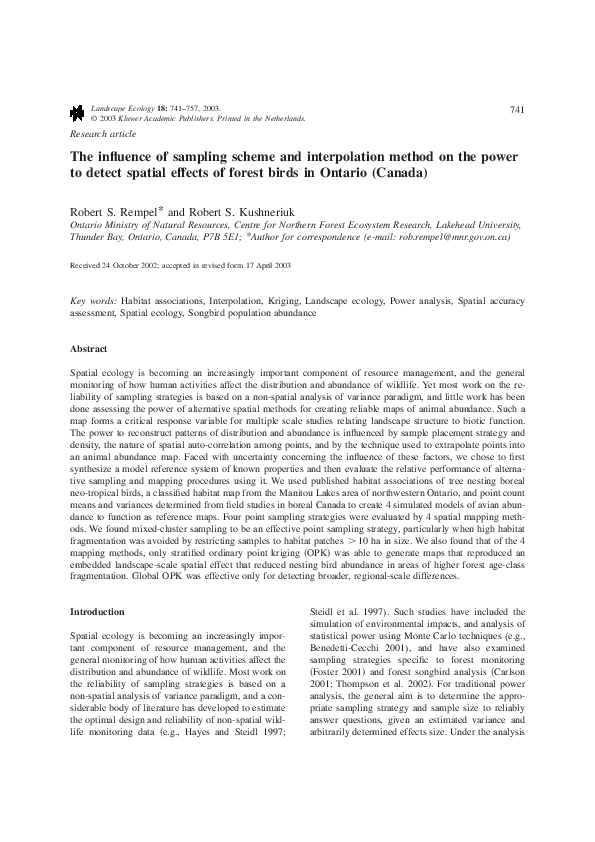 Pdf The Influence Of Sampling Scheme And Interpolation Method On The Power To Detect Spatial