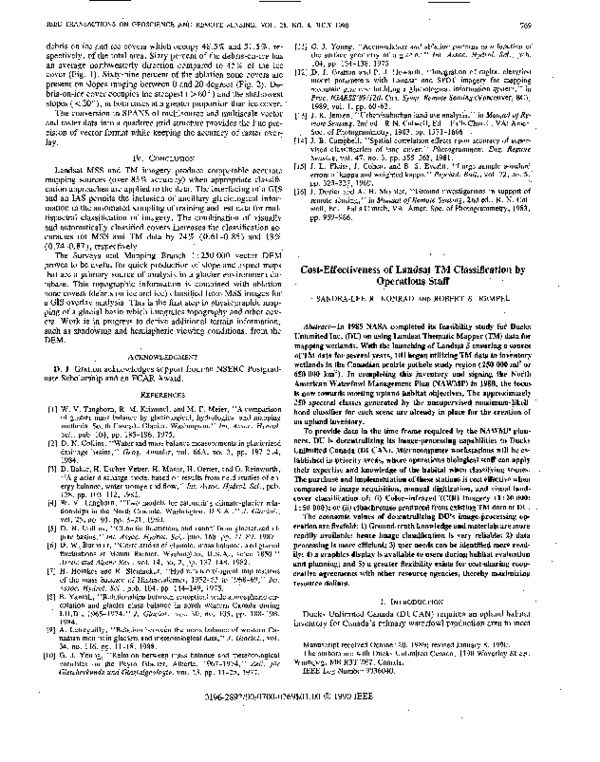 (PDF) Cost-effectiveness Of Landsat TM Classification By Operations Staff