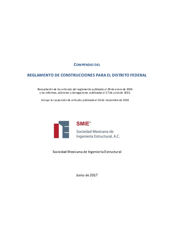 (PDF) COMPENDIO DEL REGLAMENTO DE CONSTRUCCIONES PARA EL DISTRITO FEDERAL