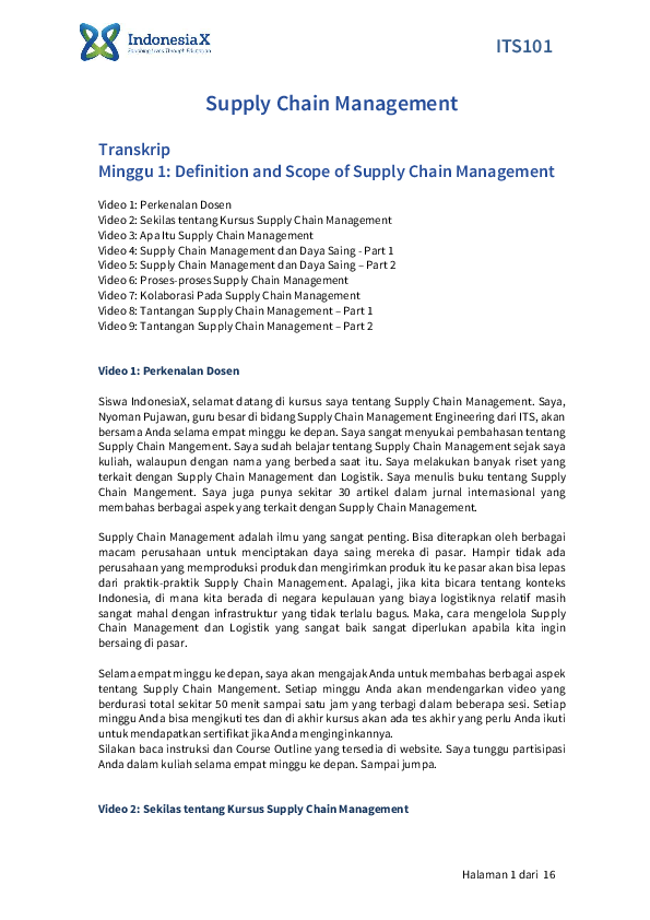 (PDF) ITS101 Minggu 1 Transkrip Definition and Scope of Supply Chain ...