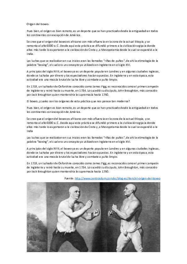 (DOC) Historia del boxeo