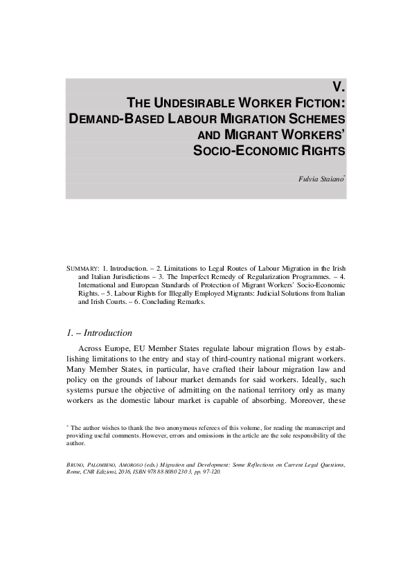 (PDF) The Undesirable Worker Fiction: Demand-Based Labour Migration ...