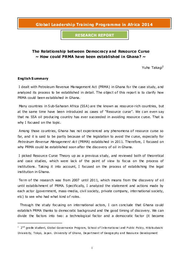 (PDF) The Relationship between Democracy and Resource Curse ~ How could ...