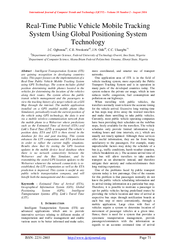 (PDF) Real-Time Public Vehicle Mobile Tracking System Using Global ...