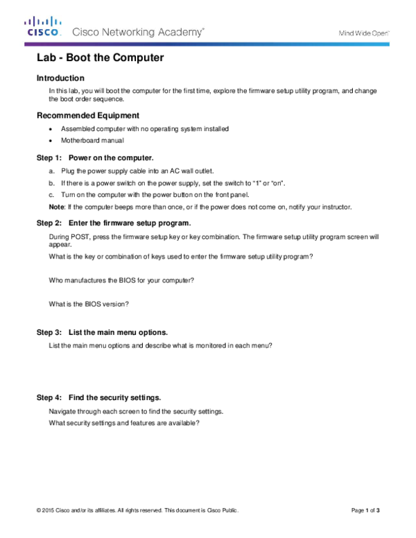 (PDF) Lab -Boot the Computer