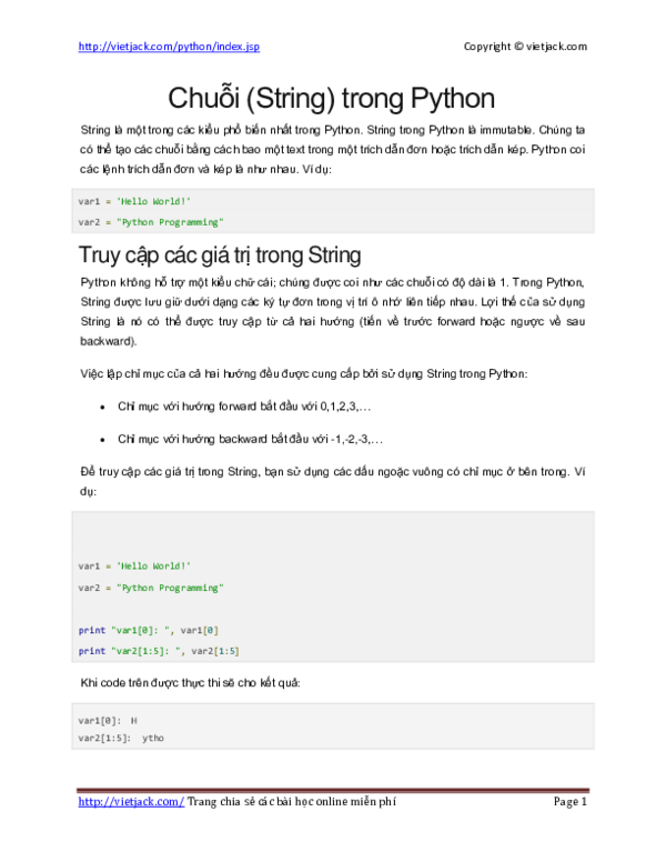Pdf Chuỗi String Trong Python
