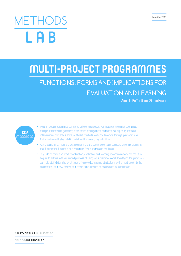 (PDF) developmentprogress.org A METHODS LAB PUBLICATION MULTI -PROJECT ...