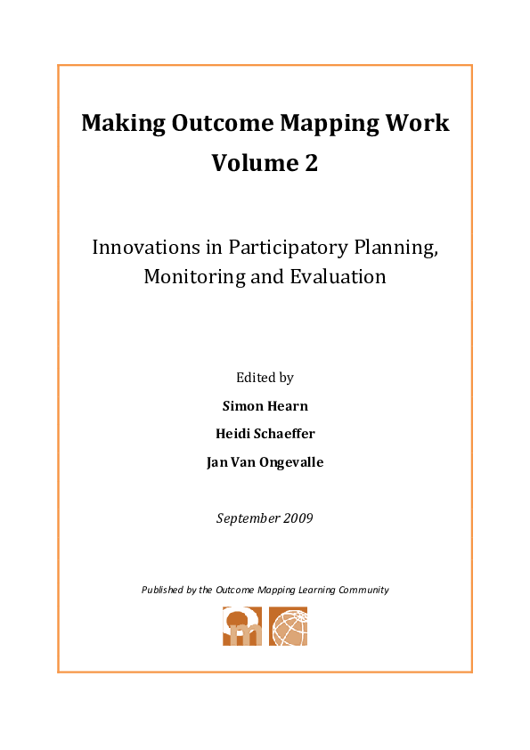 (PDF) Making Outcome Mapping Work Volume 2 Innovations in Participatory ...