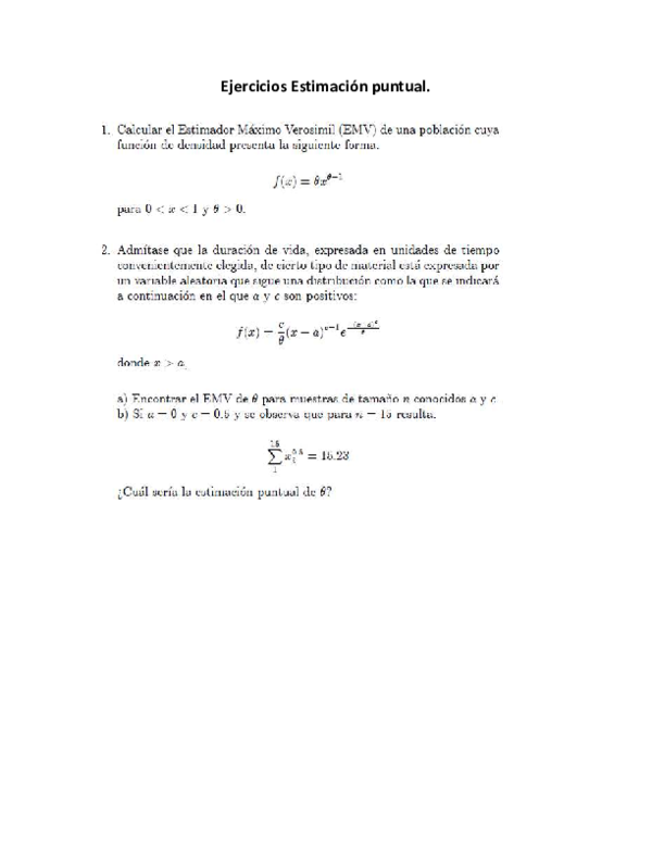 Ejercicios Estimación puntual