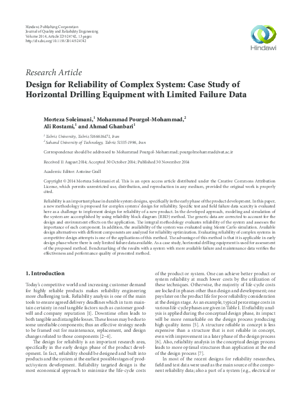 (PDF) Design for Reliability of Complex System: Case Study of ...