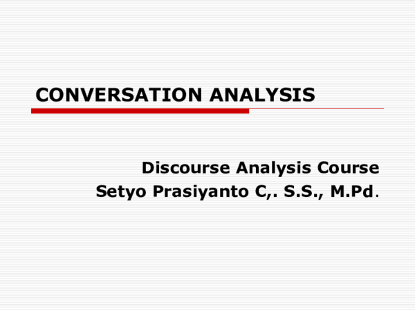(PPT) Conversation Analysis