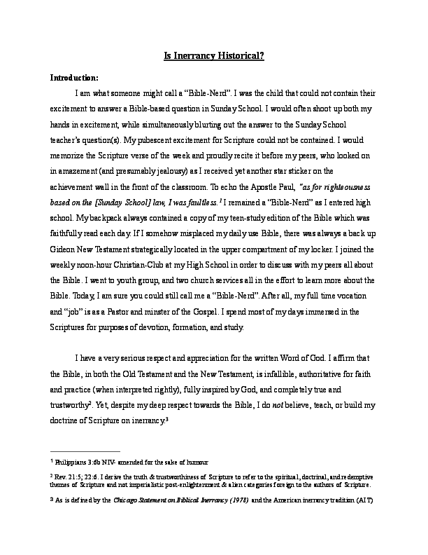 (PDF) Is Inerrancy Historical?