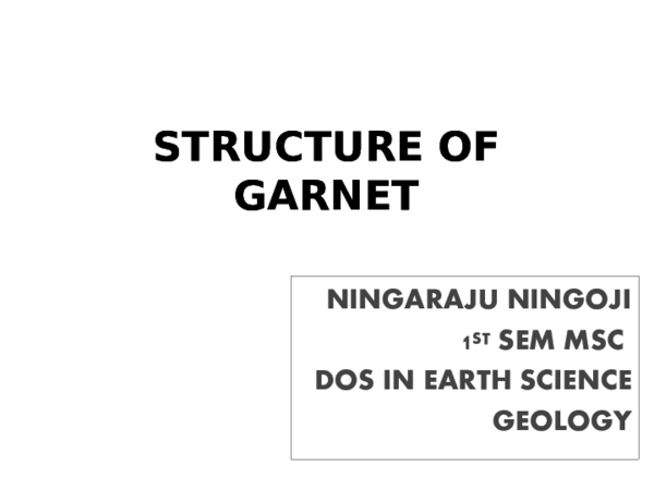 (PPT) STRUCTURE OF GARNET