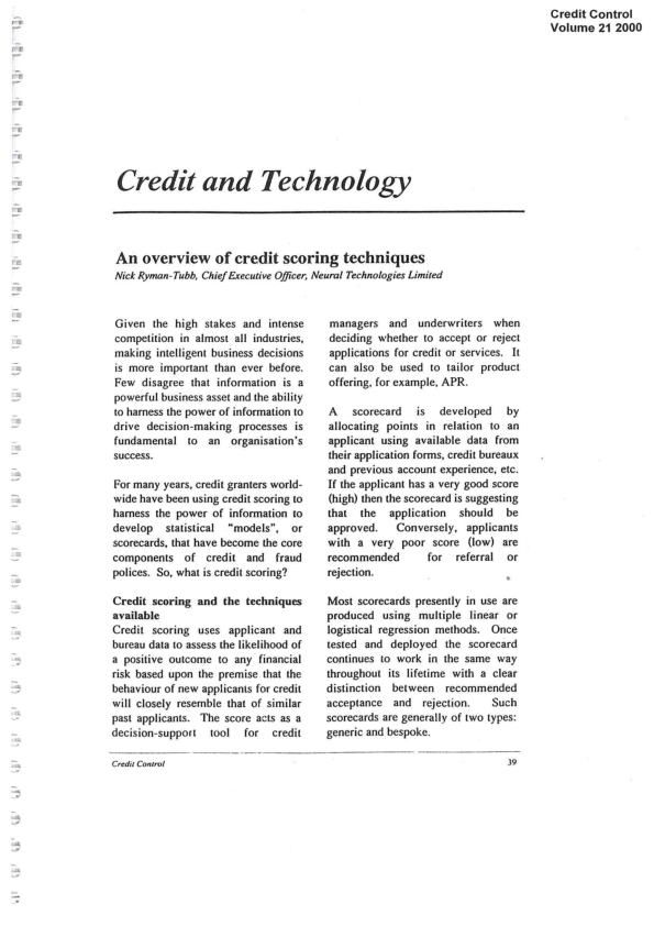 (PDF) Advanced Hybrid Approaches to Credit Scoring Techniques