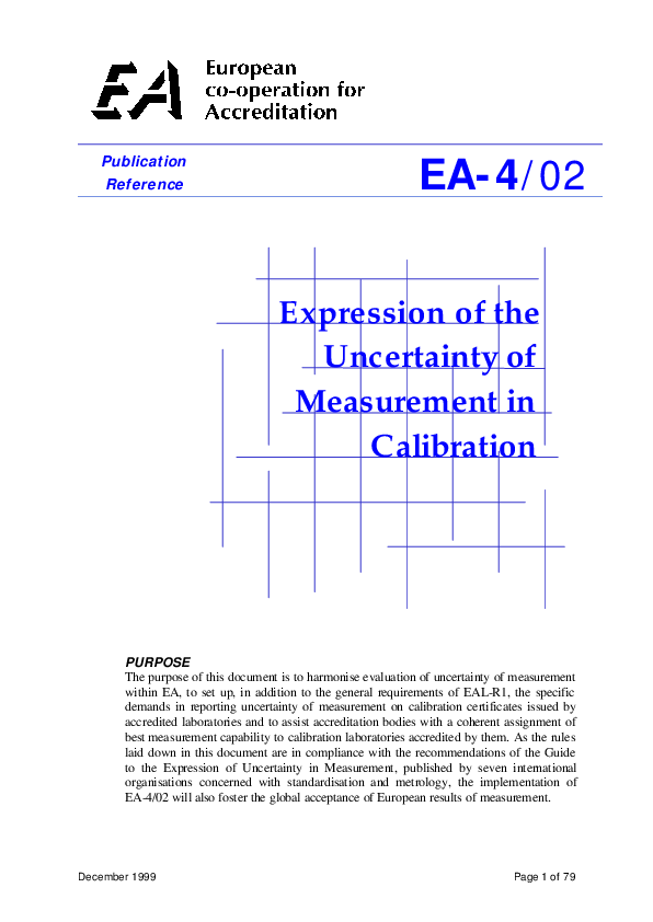 (PDF) Expression of the Uncertainty of Measurement in Calibration