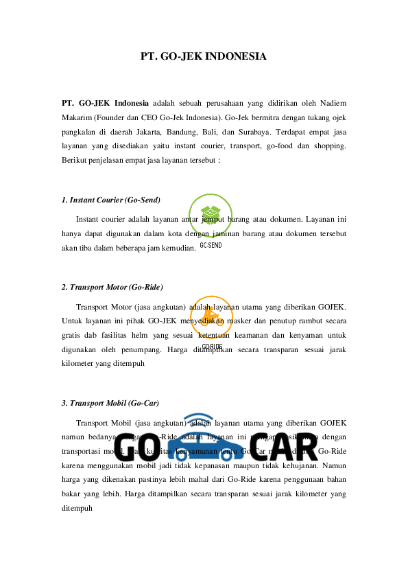 (DOC) Penjelasan Menu Pilihan Gojek