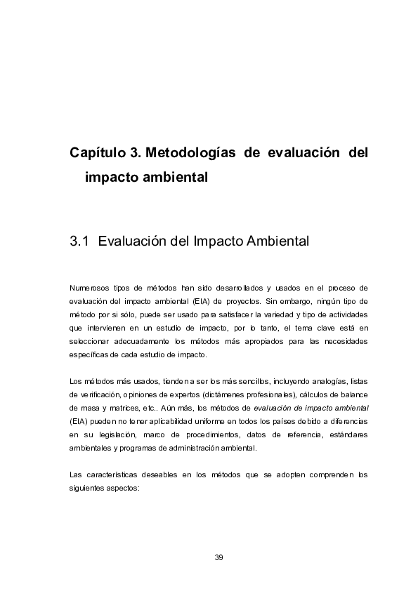 (PDF) Capítulo 3. Metodologías de evaluación del impacto ambiental
