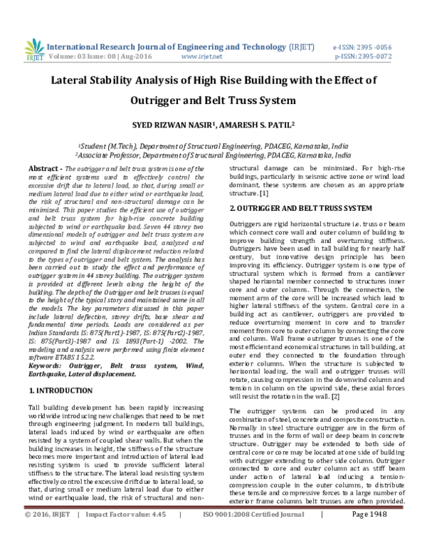 (PDF) Lateral Stability Analysis of High Rise Building with the Effect ...