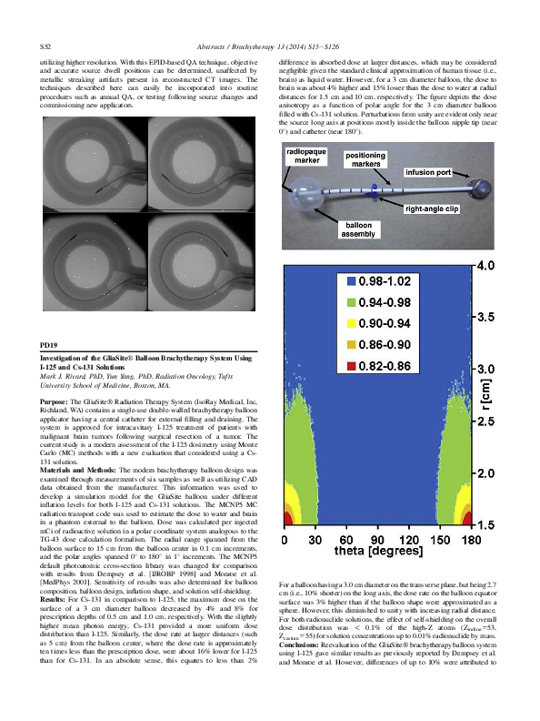 (PDF) Investigation of the GliaSite® Balloon Brachytherapy System Using ...