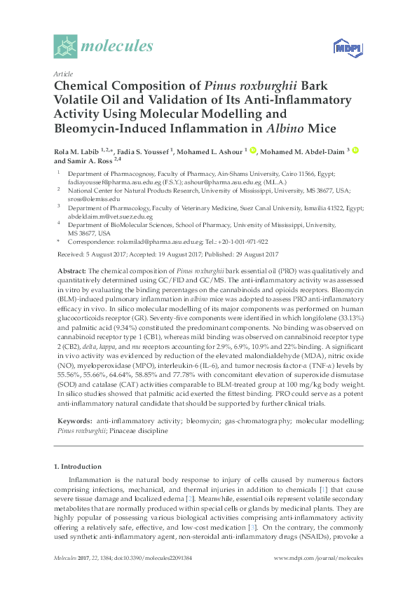 (PDF) Chemical Composition of Pinus roxburghii Bark Volatile Oil and ...