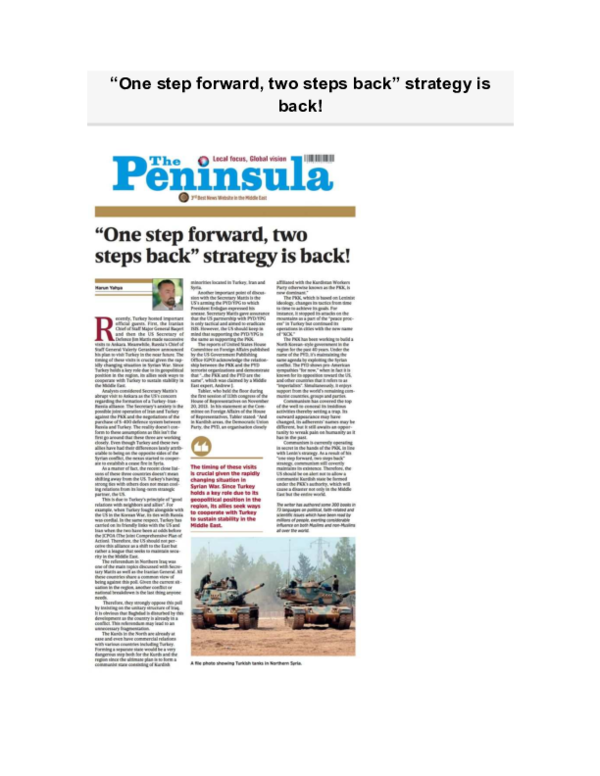 (PDF) One step forward two steps back strategy is back