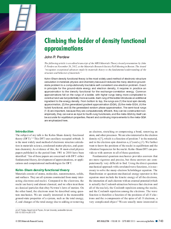 (PDF) John Perdew DFT review MRS2013