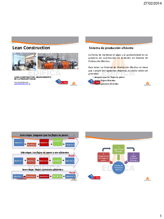 (PDF) Lean Construction LEAN CONSTRUCTION -MEJORAMIENTO DE LA PRODUCTIVIDAD Sistema de ...