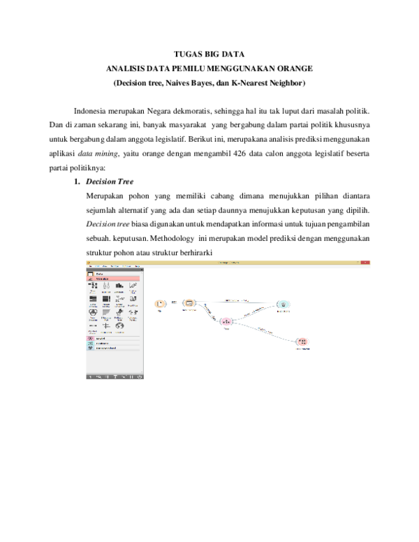 (DOC) TUGAS BIG DATA ANALISIS DATA PEMILU MENGGUNAKAN ORANGE (Decision ...