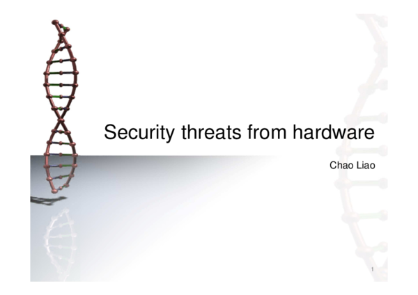 (PDF) Security threats from hardware Outline Background Analysis of ...