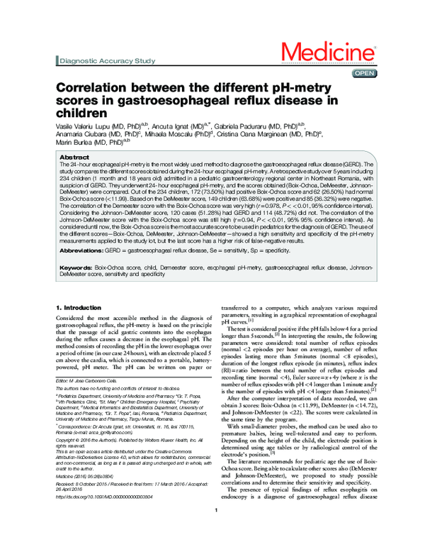 (PDF) Correlation between the different pH-metry scores in ...