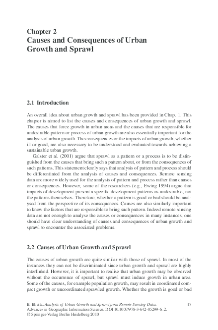 (PDF) Causes and Consequences of Urban Growth and Sprawl