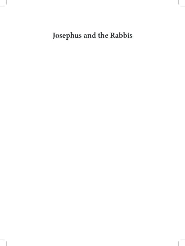(PDF) Josephus and the Rabbis (Tal Ilan; Vered Noam; in collaboration ...