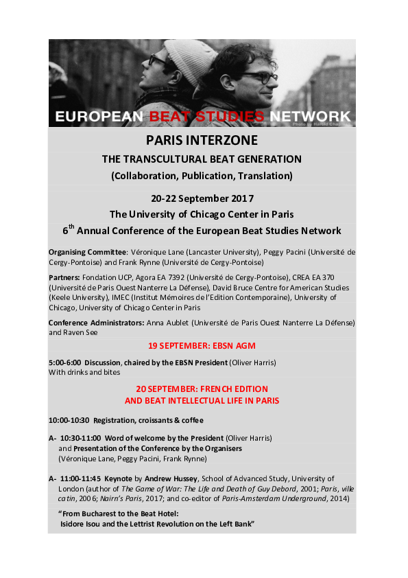(PDF) PARIS INTERZONE THE TRANSCULTURAL BEAT GENERATION (Collaboration, Publication, Translation)