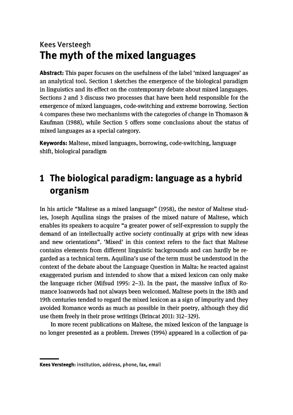 (PDF) The myth of the mixed languages (2017)