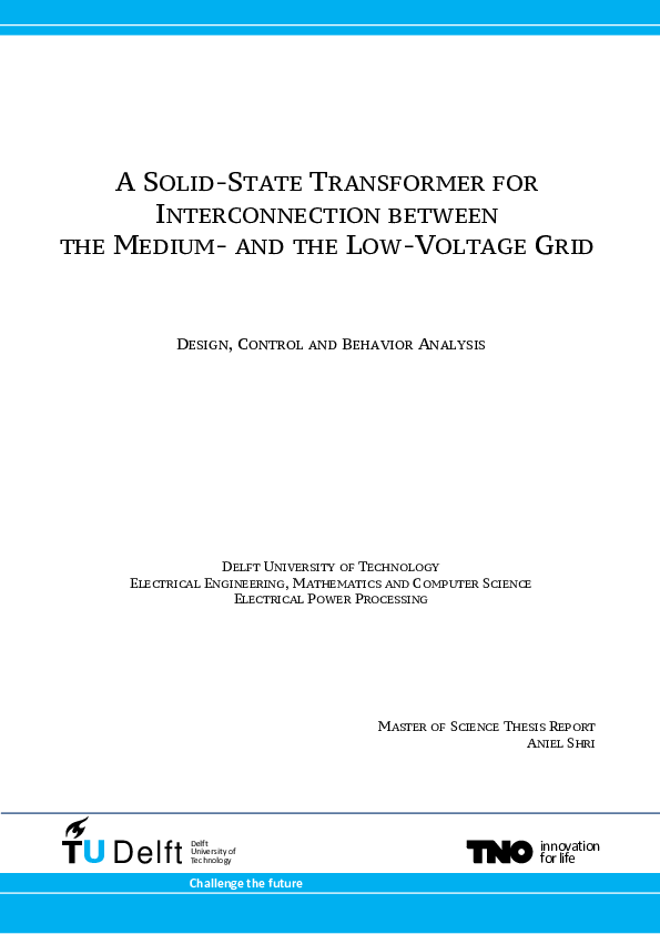 Pdf A Solid State Transformer For Interconnection Between The Medium And The Low Voltage Grid