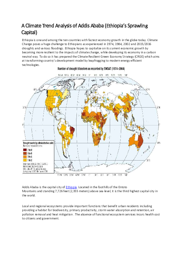(PDF) A Climate Trend Analysis of Addis Ababa (Ethiopia's Sprawling Capital