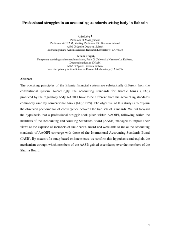 (PDF) Professional struggles in an accounting standards setting body in ...