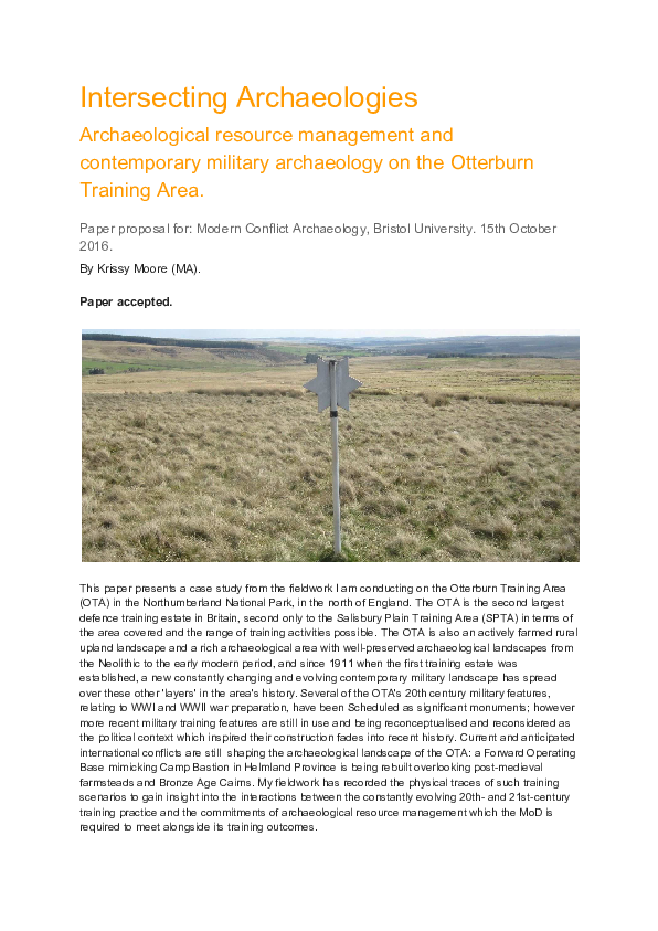 (PDF) Intersecting Archaeologies Archaeological resource management and ...