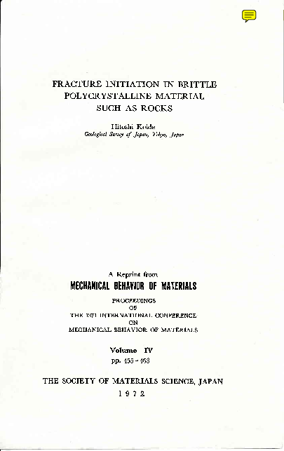 (PDF) FRACTURE INITIATION IN BRITTLE POLYCRYSTALLINE MATERIAL SUCH AS ROCKS A Reprint from