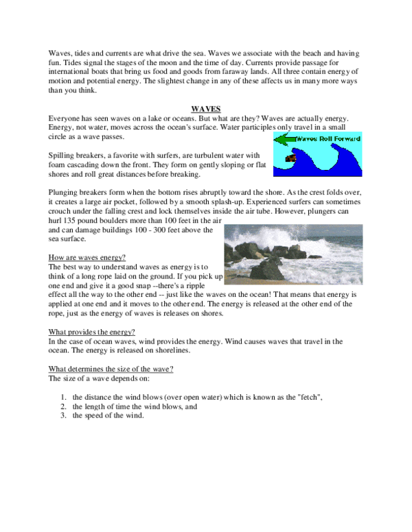 (PDF) Tides Currents and Waves