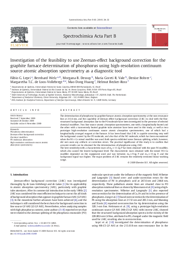 (PDF) Investigation of the feasibility to use Zeeman-effect background ...