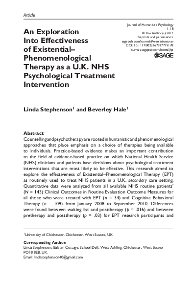 (PDF) An Exploration Into Effectiveness of Existential ...